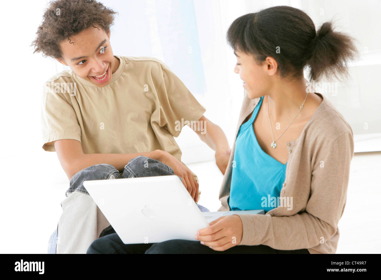 TEENAGER AT A COMPUTER Stock Photo - Alamy