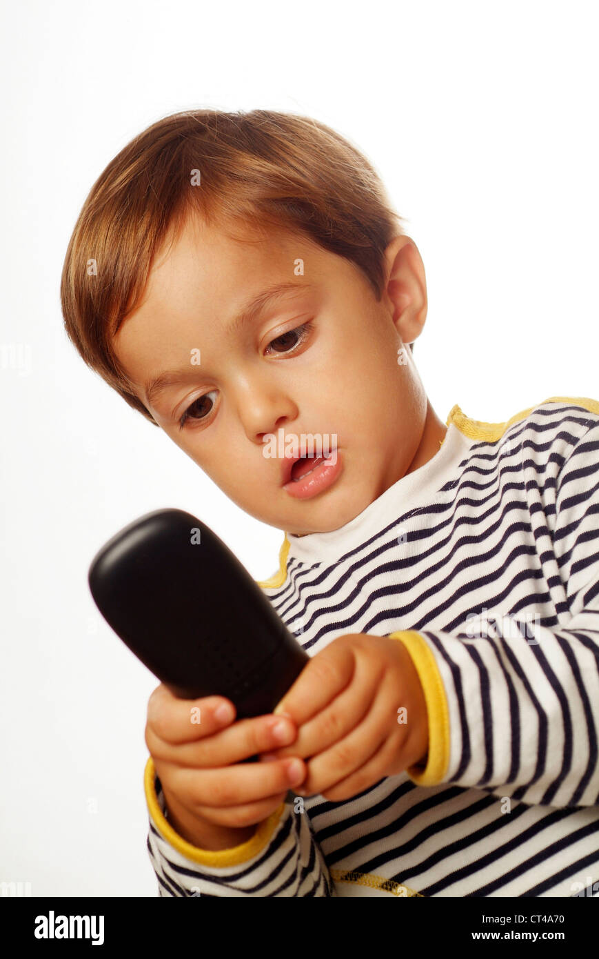 Child alone on telephone hi-res stock photography and images - Alamy
