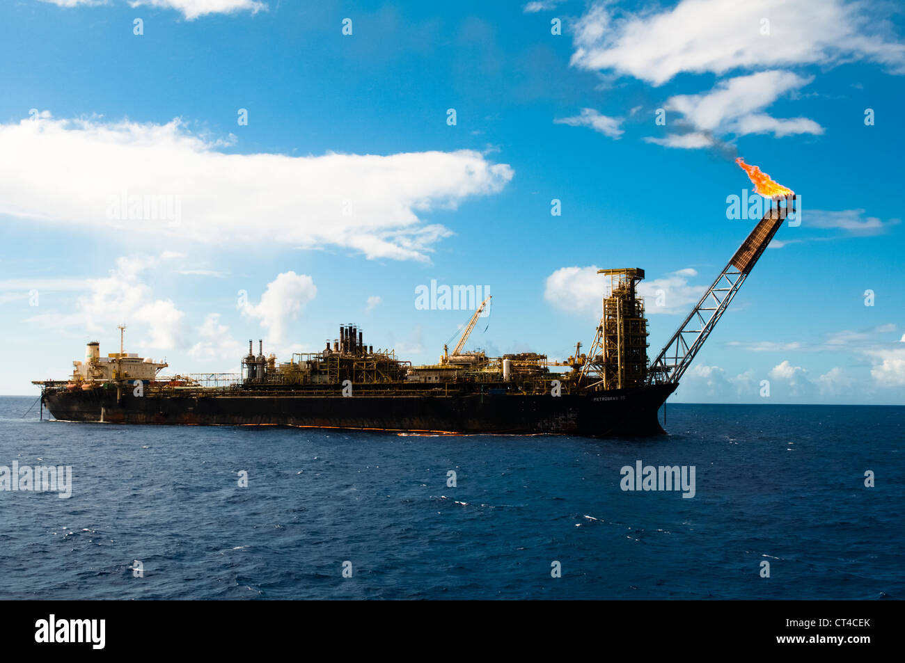 FPSO oil rig P35, offshore Rio de Janeiro State, working for Petrobras ...