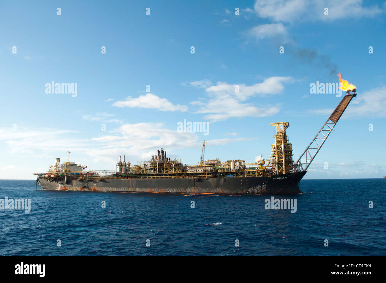 FPSO oil rig P35, offshore Rio de Janeiro State, working for Petrobras ...