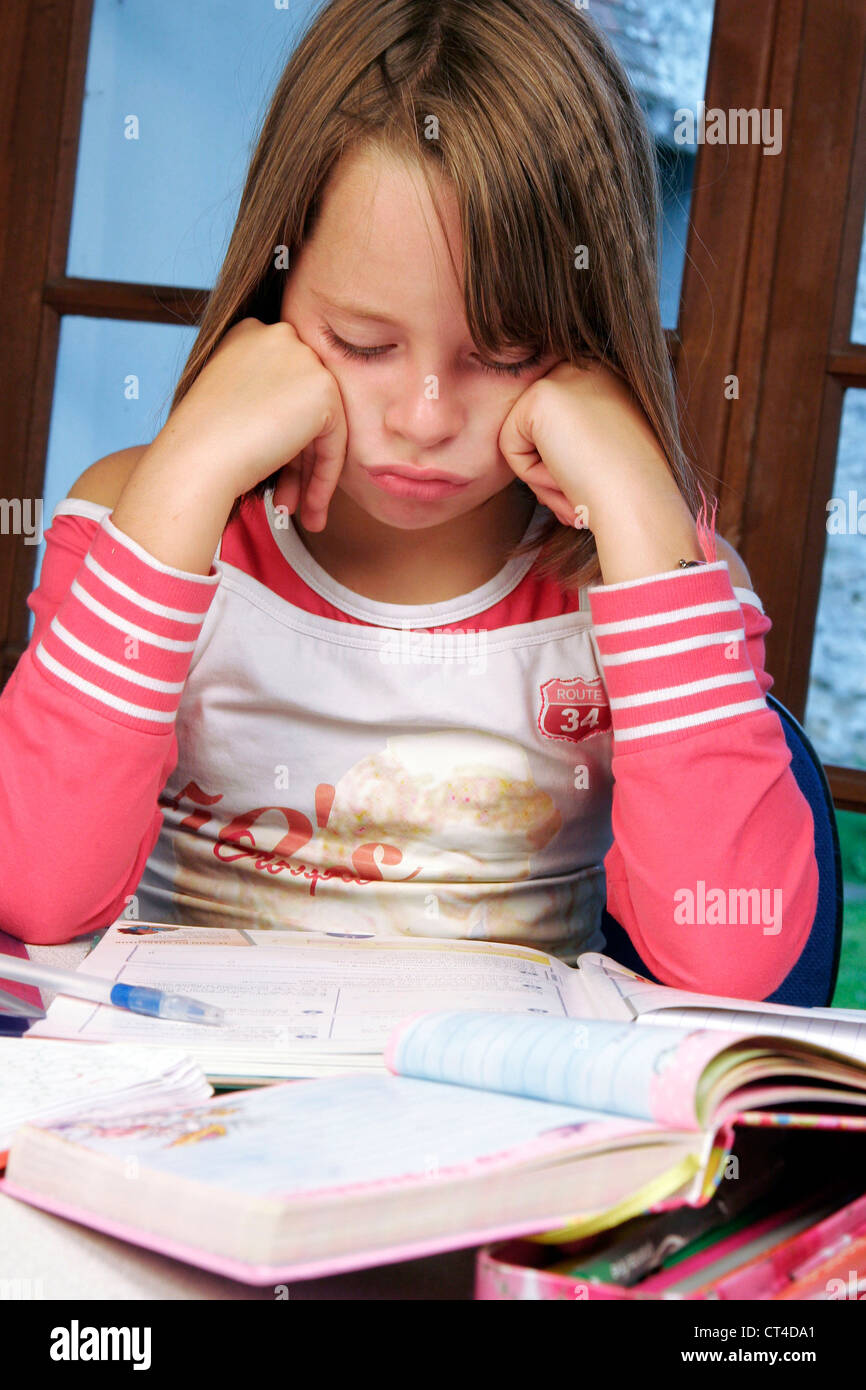 CHILD DOING HOMEWORK Stock Photo - Alamy