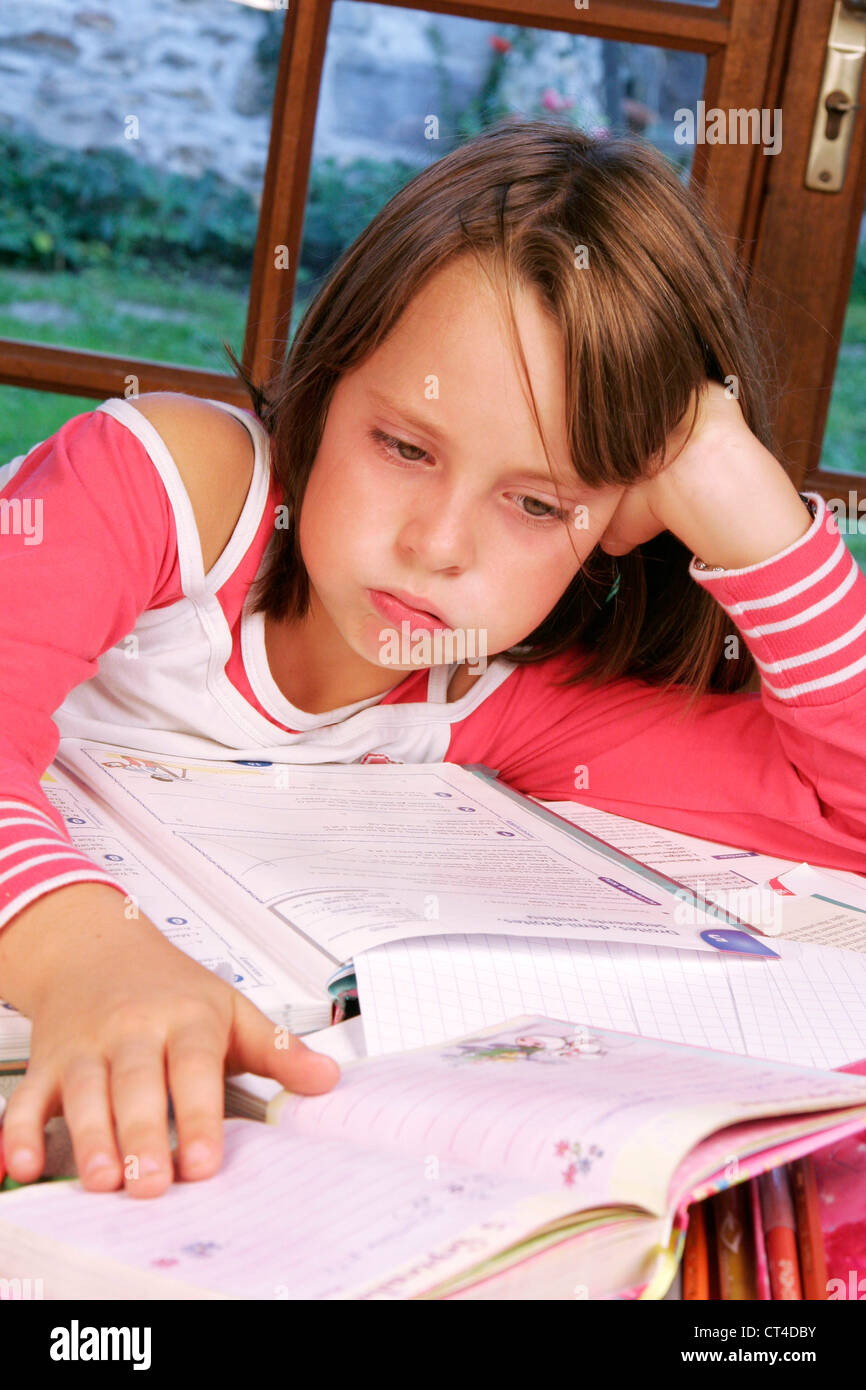 CHILD DOING HOMEWORK Stock Photo - Alamy