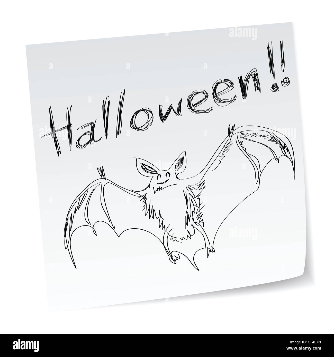 a note with hand-drawn halloween theme message - 2 of series Stock ...