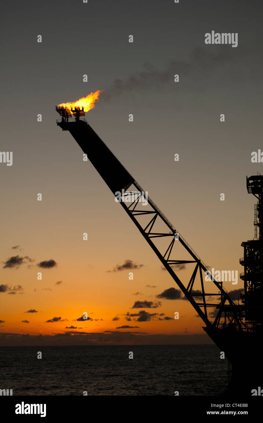 Back light view of P35 FPSO from Petrobras, Brazilian oil company, in ...