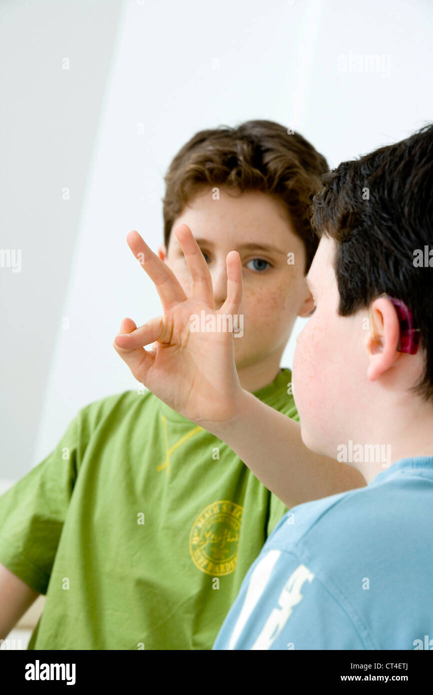 Child sign language hi-res stock photography and images - Alamy