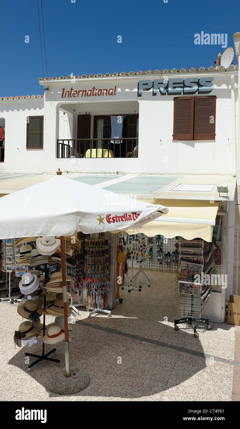 tourist newspaper shop menorca spain Stock Photo - Alamy