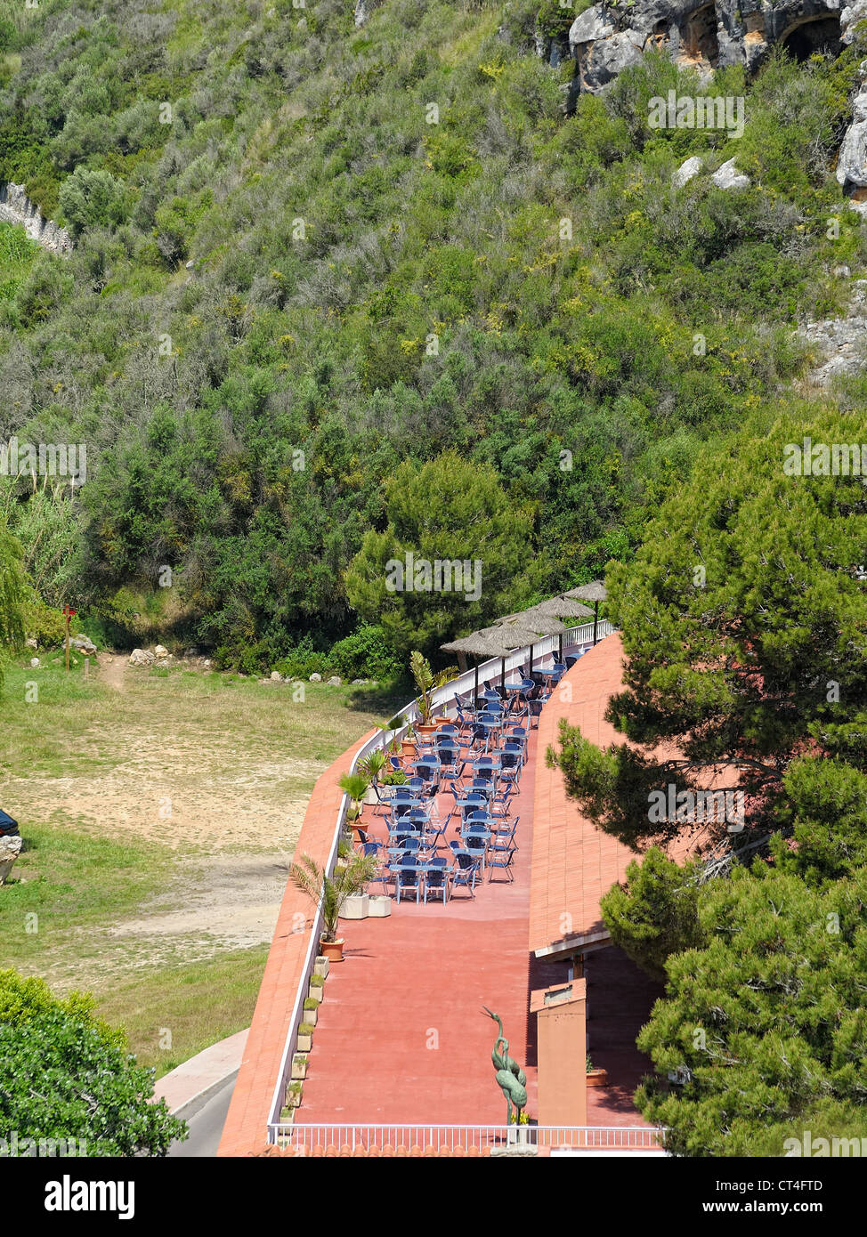 empty rooftop bar restaurant menorca spain Stock Photo - Alamy