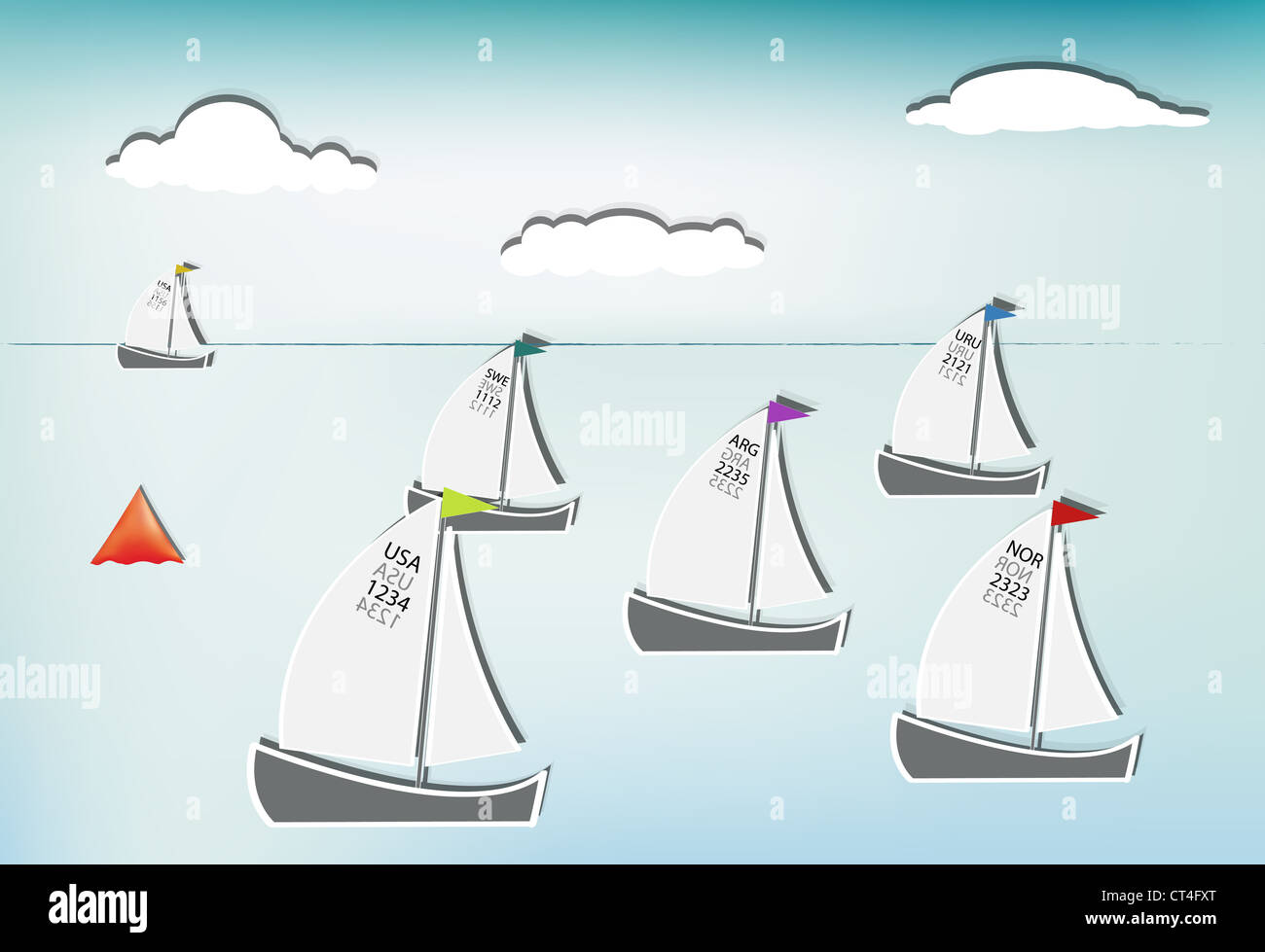 Competition in sailing, sailboats from around the world Stock Photo - Alamy