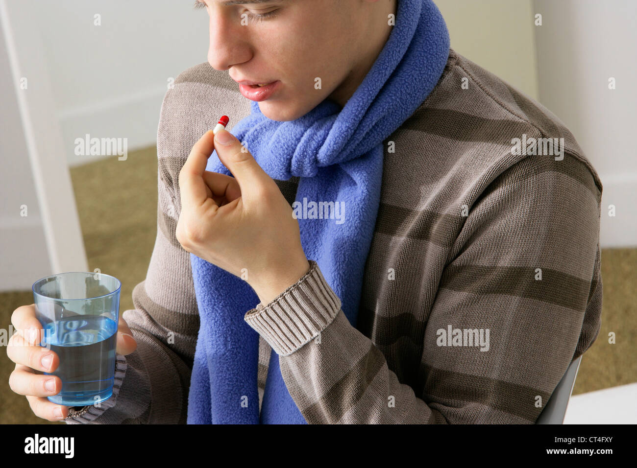 MAN TAKING MEDICATION Stock Photo - Alamy