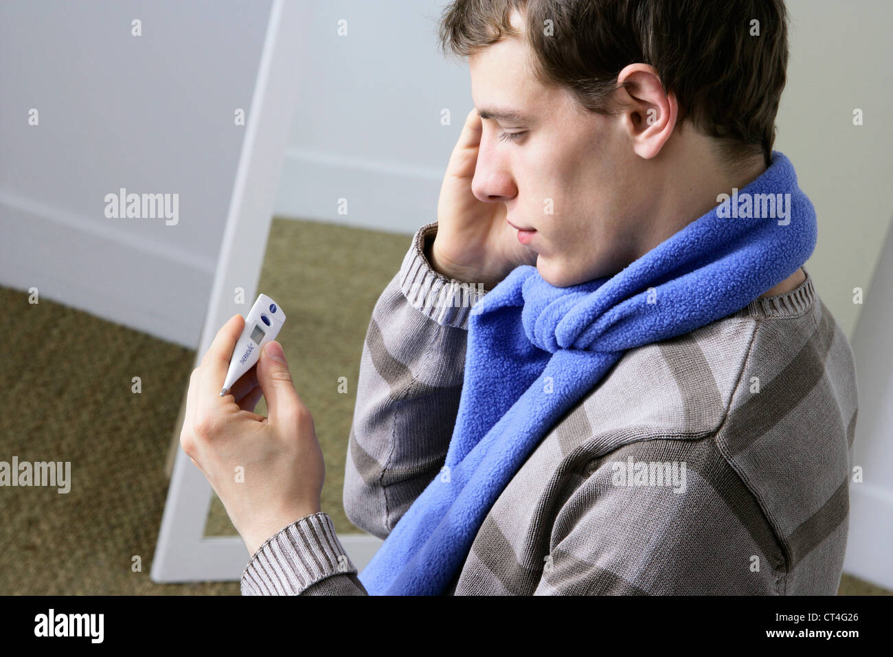 MAN WITH FEVER Stock Photo - Alamy