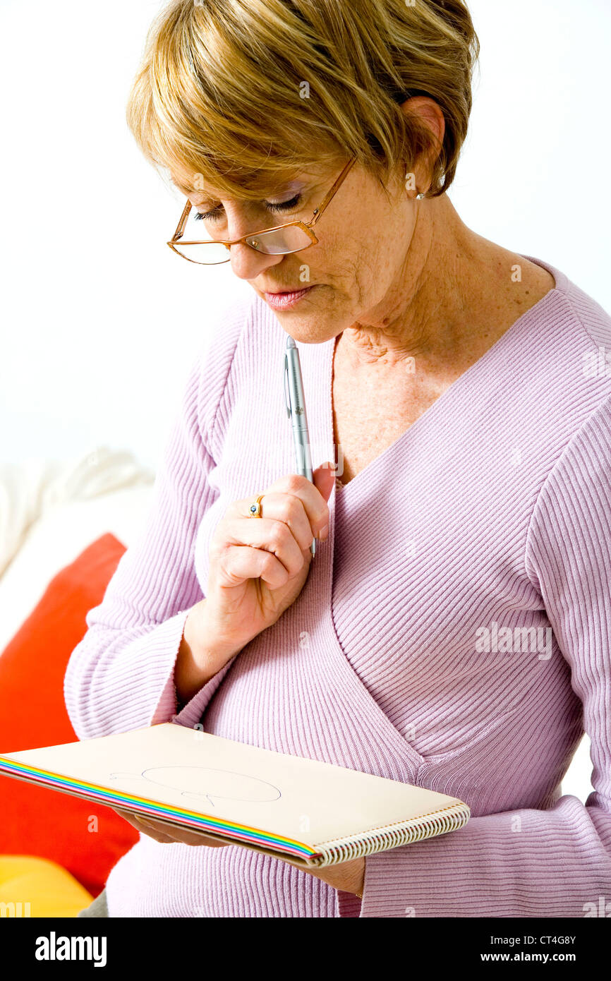 Lady writing illustration hi-res stock photography and images - Alamy