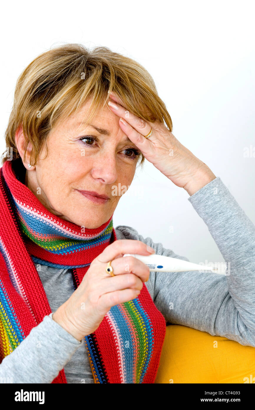 FEVER IN AN ELDERLY PERSON Stock Photo - Alamy