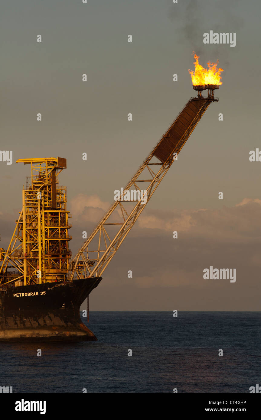 FPSO P35 working for Petrobras brazilian oil company in Campos basin ...