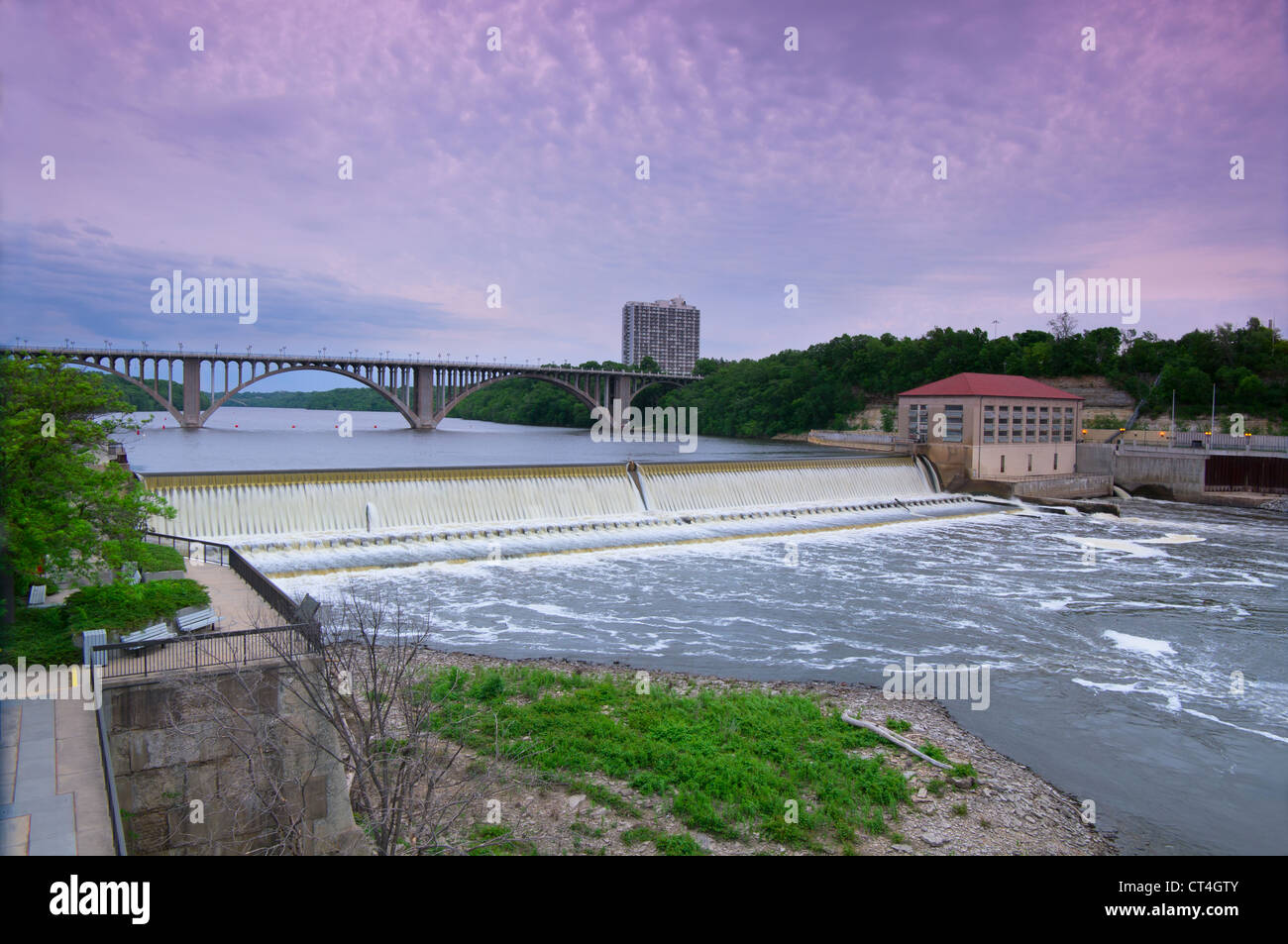 ford parkway bridge on mississippi river and the ford dam and ...