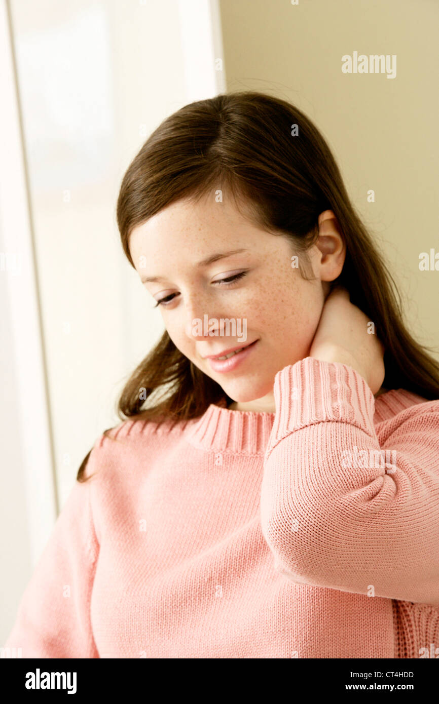 CERVICALGIA IN A WOMAN Stock Photo - Alamy