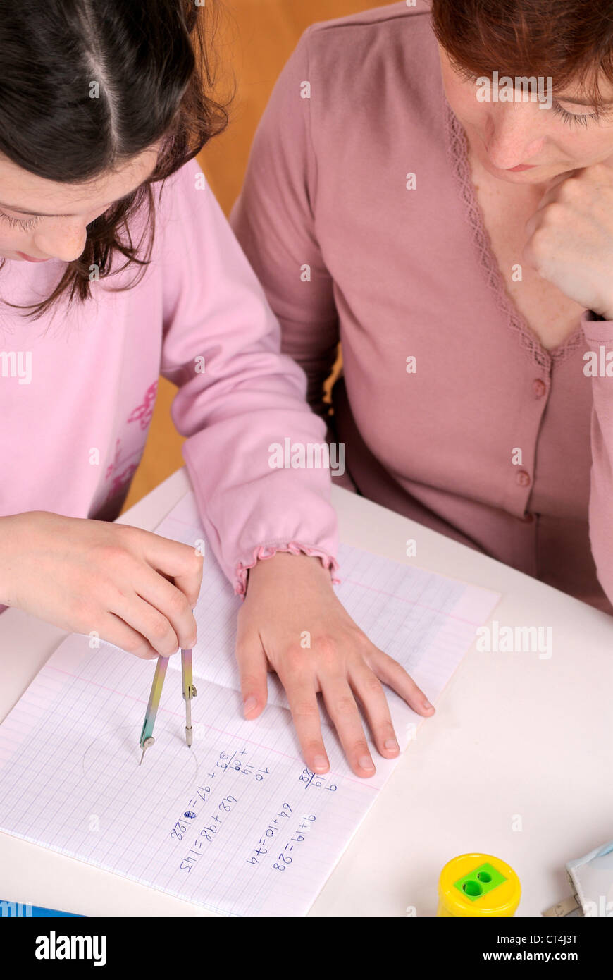 CHILD DOING HOMEWORK Stock Photo - Alamy