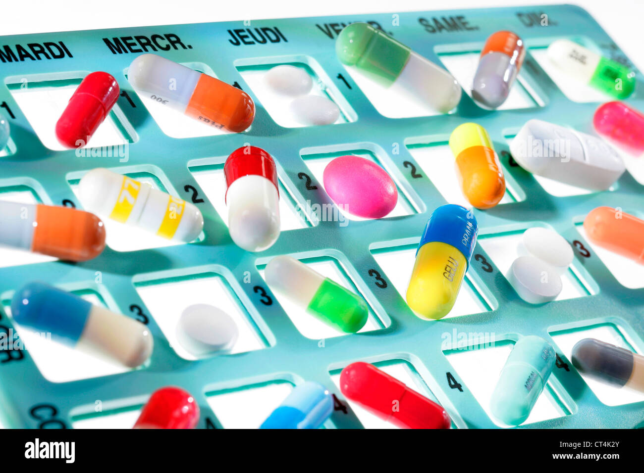 Colored pill boxes hi-res stock photography and images - Alamy