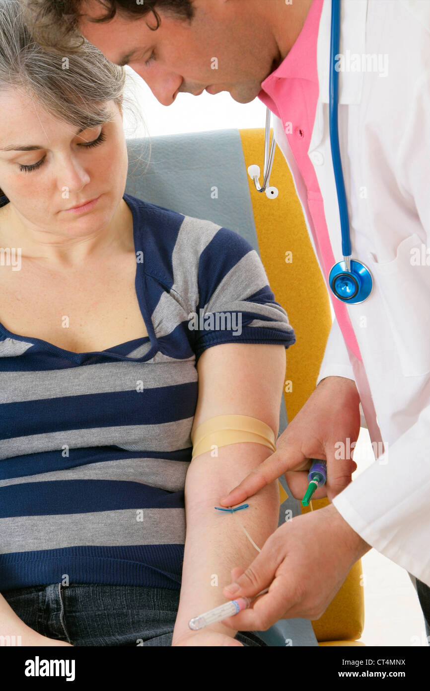 BLOOD SPECIMEN IN A WOMAN Stock Photo - Alamy