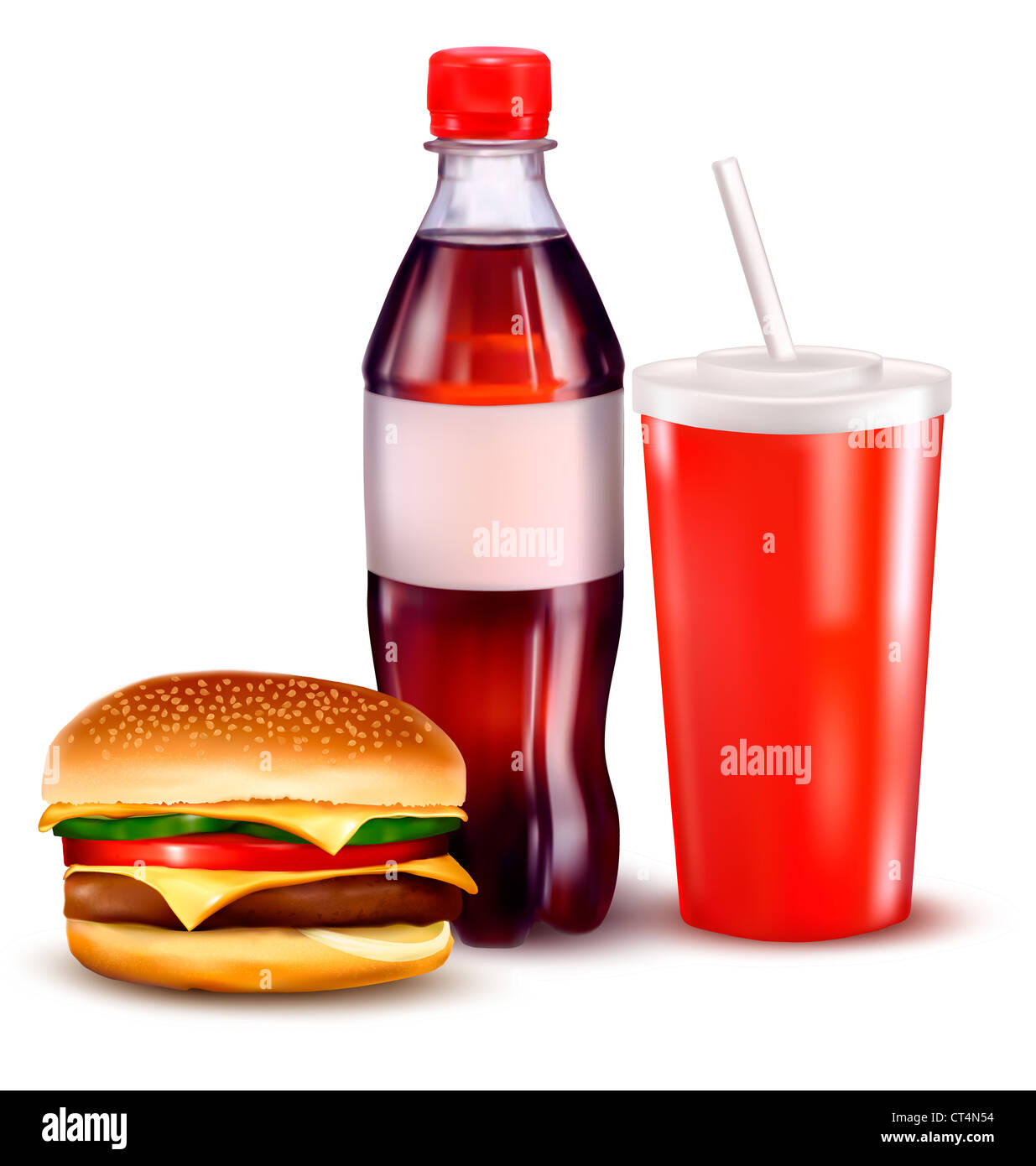Group of fast food products Stock Photo - Alamy