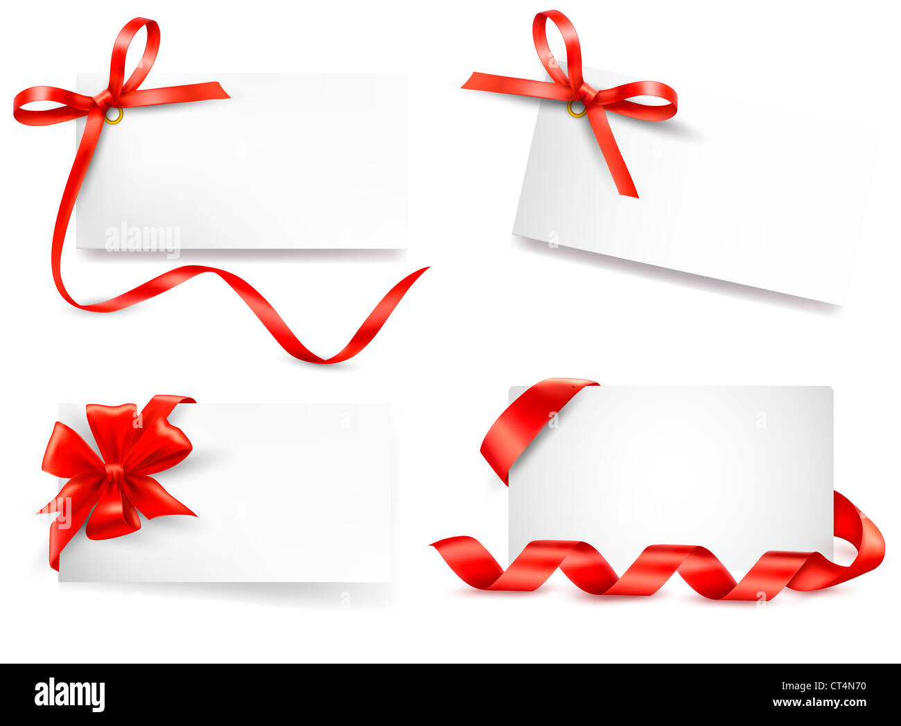 Set of cards with bows Stock Photo - Alamy