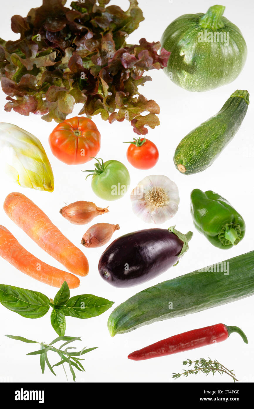 Mixed vegetables with aromatic herbs hi-res stock photography and ...