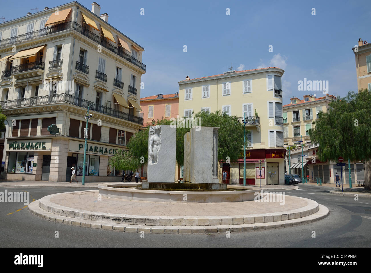 Roundabout on Place Saint Roche, Menton, Côte d'Azur, Alpes-Maritimes ...