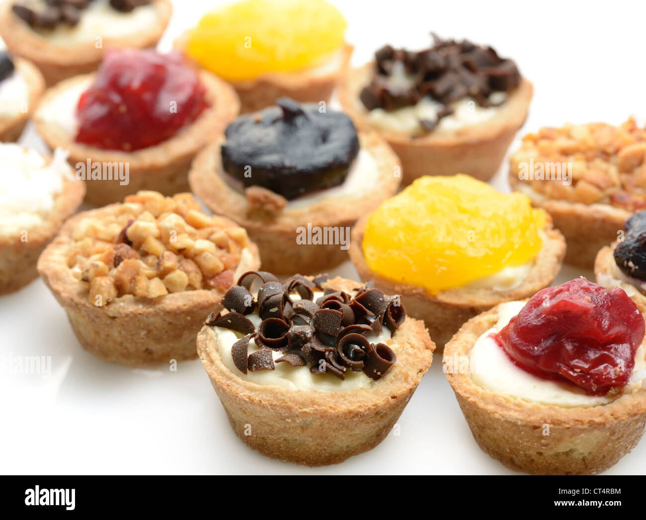 Assortment Of Small Round Cheesecakes ,Close Up Stock Photo - Alamy
