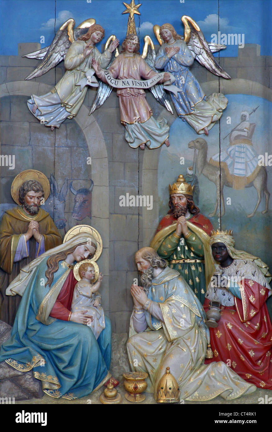 Nativity Scene, Adoration of the Magi Stock Photo - Alamy
