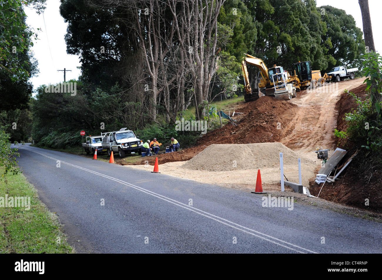 New driveway onto existing road Stock Photo - Alamy