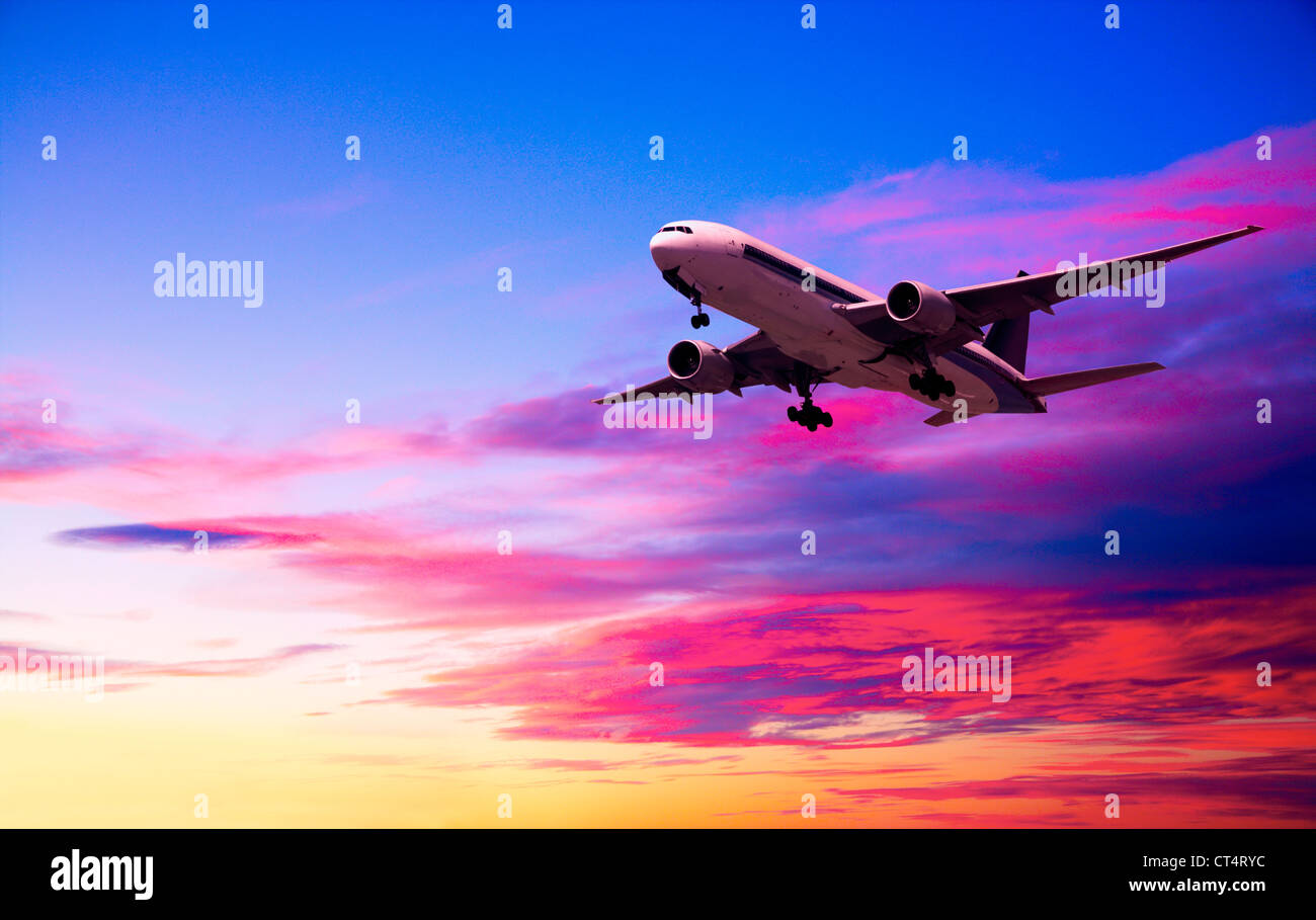 Sunset from aircraft hi-res stock photography and images - Alamy