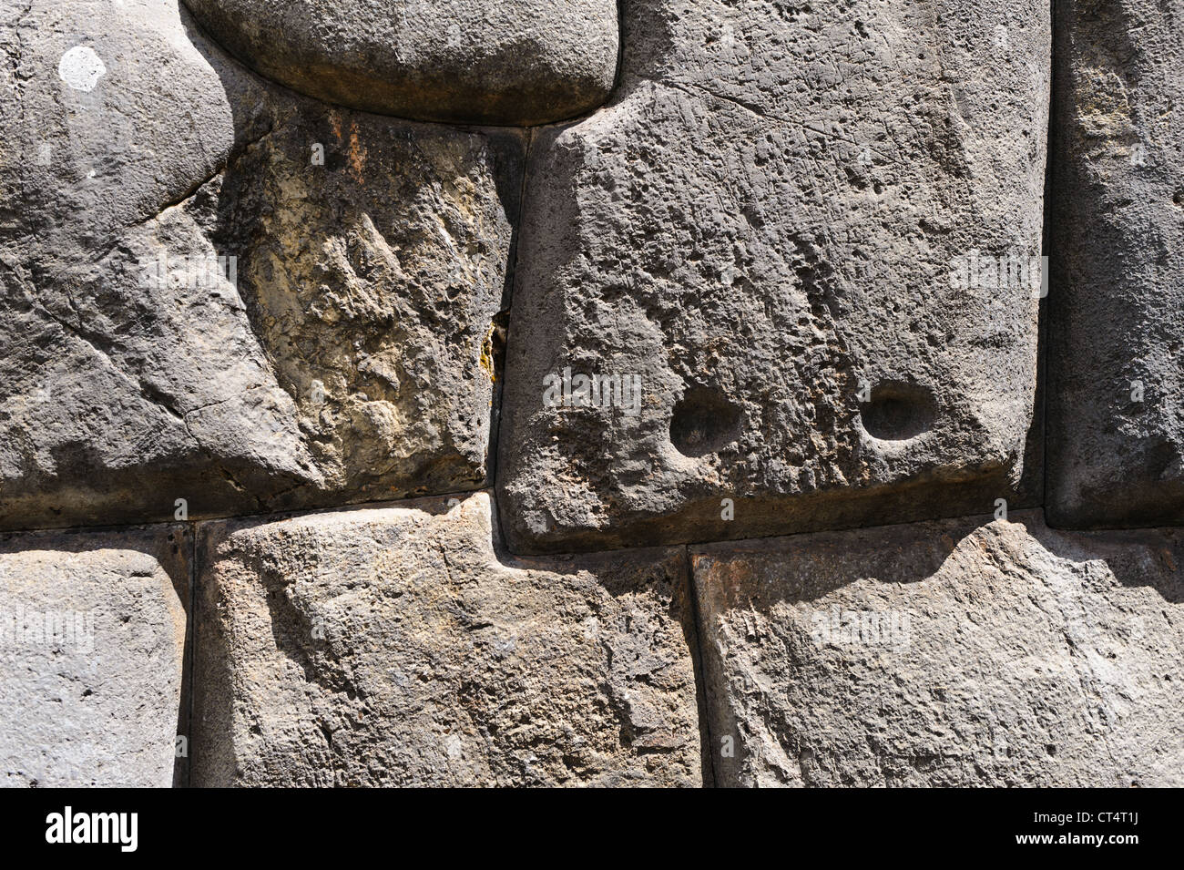 Massive stonework built by the Inca at Sacsayhuamán ruins, Cusco, Peru ...