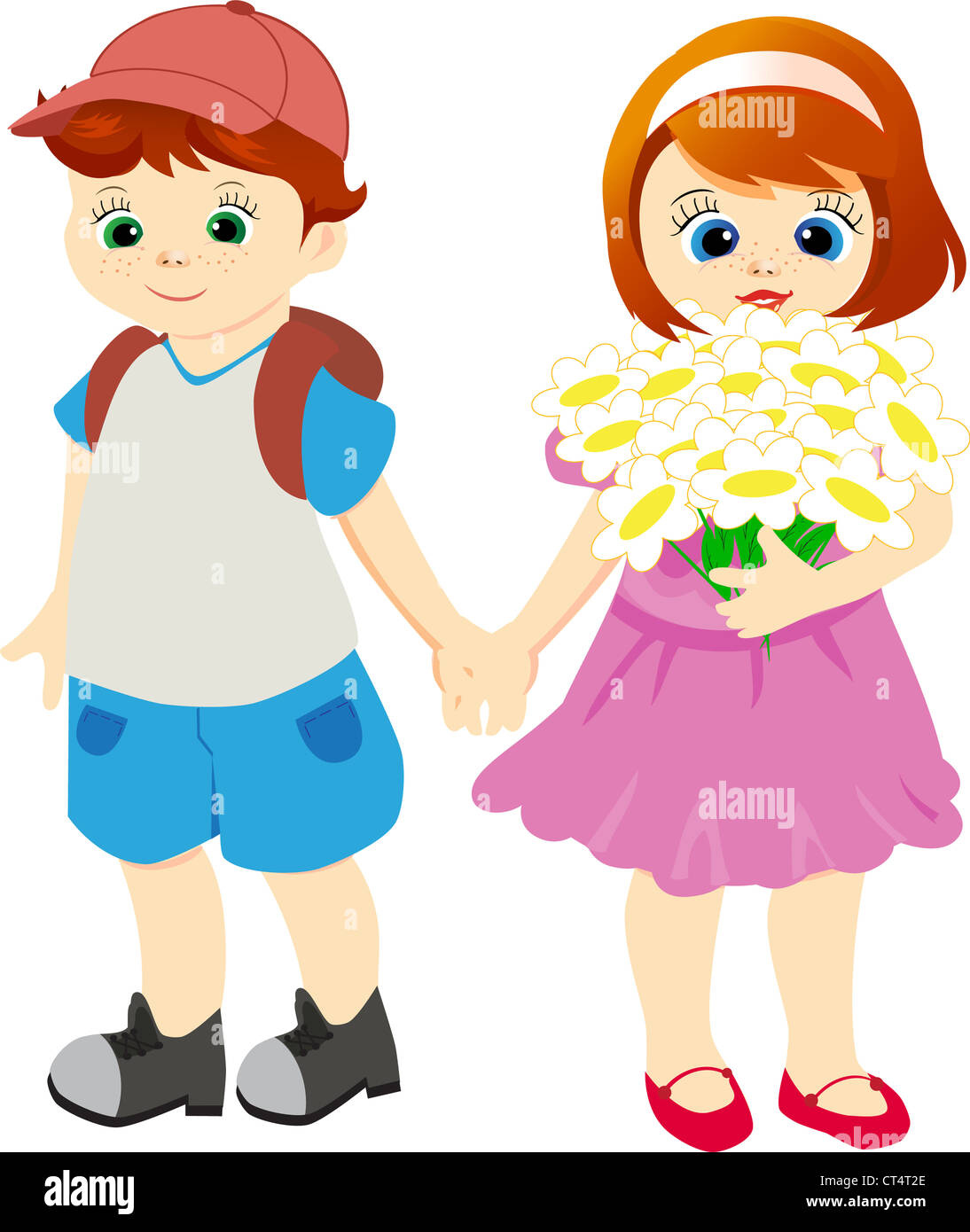 children on walk in the summer Stock Photo - Alamy