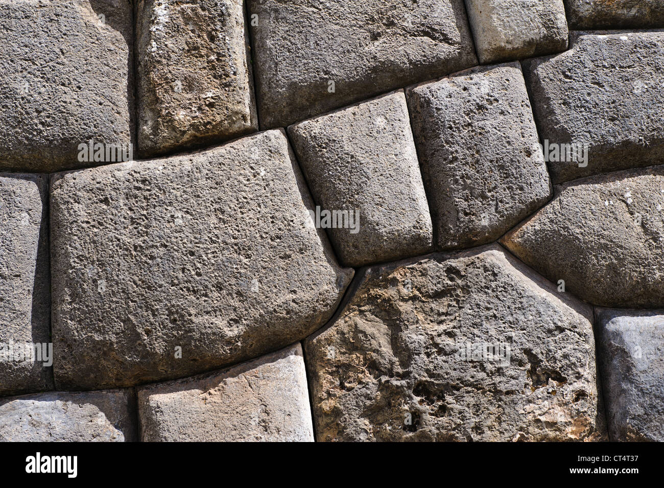 Massive stonework built by the Inca at Sacsayhuamán ruins, Cusco, Peru ...