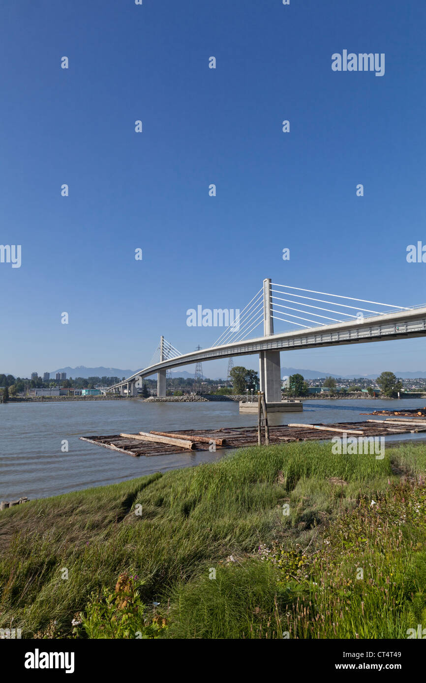 North Arm Canada Line skytrain bridge over the Fraser river between ...
