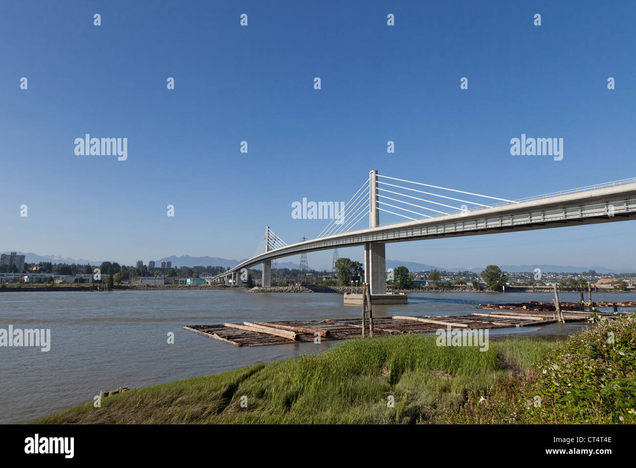 North Arm Canada Line skytrain bridge over the Fraser river between ...