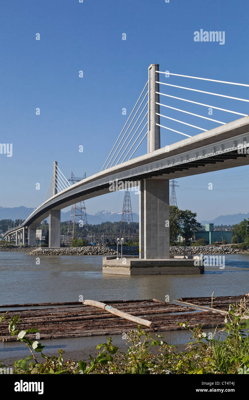 North Arm Canada Line skytrain bridge over the Fraser river between ...