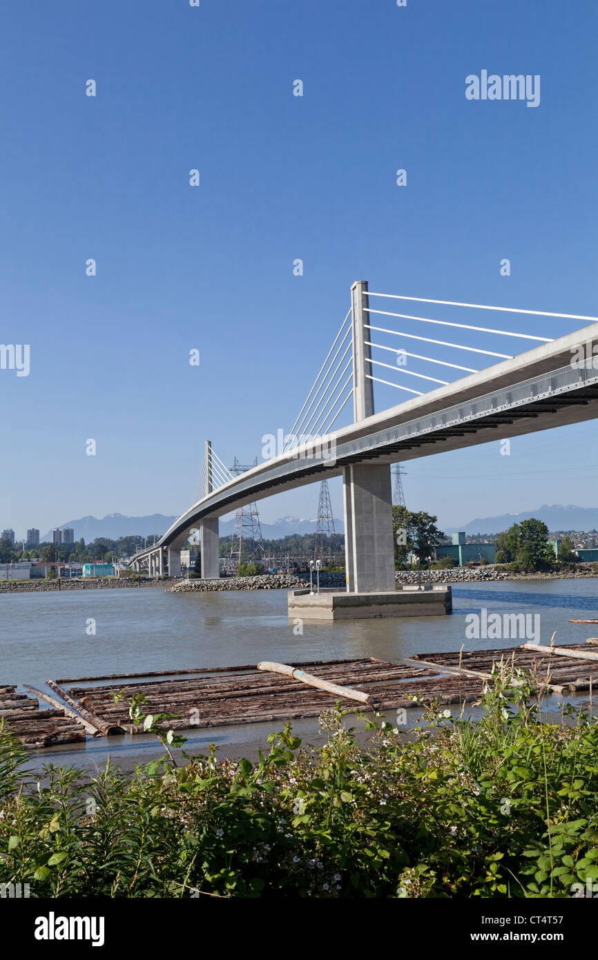 North Arm Canada Line skytrain bridge over the Fraser river between ...