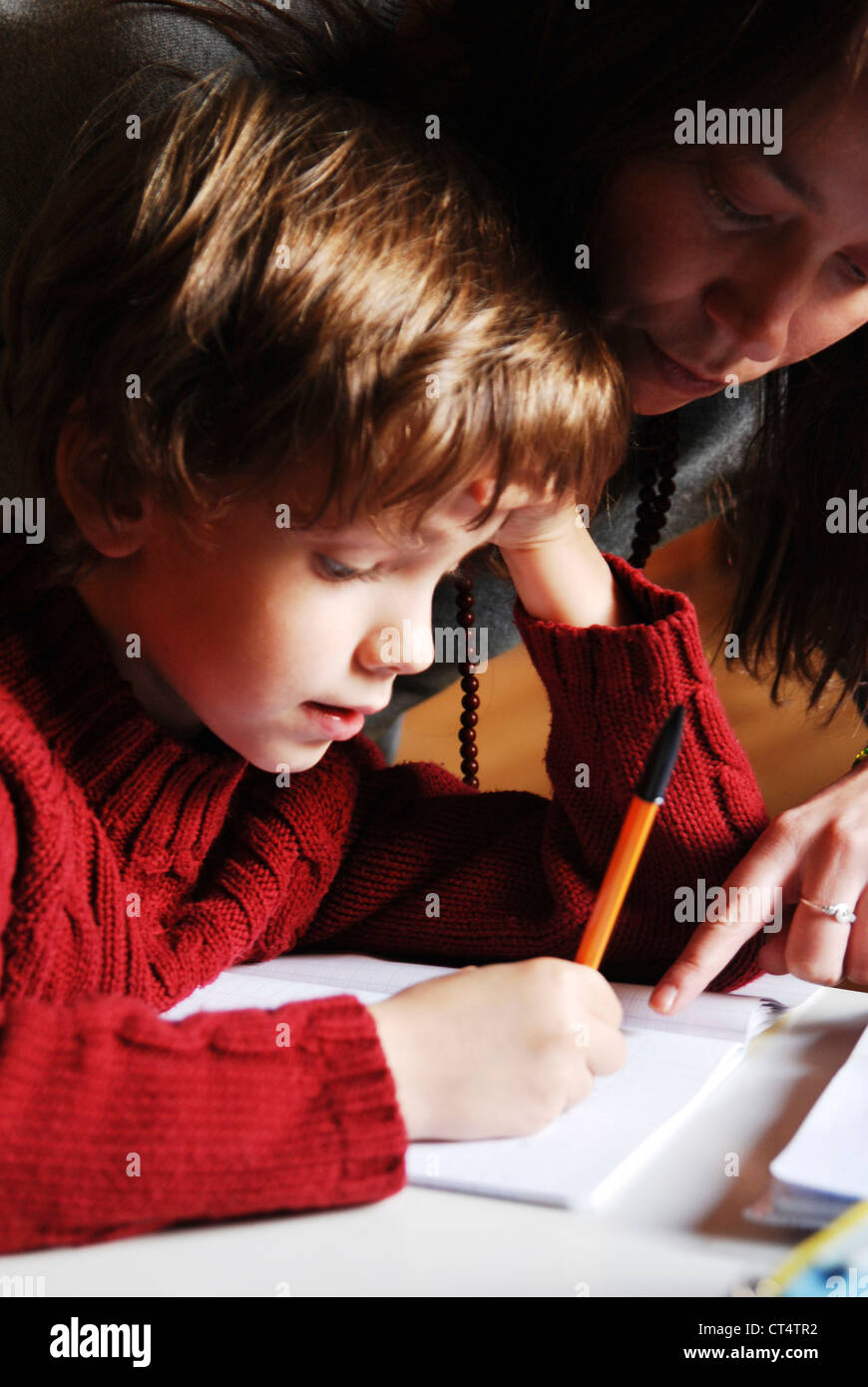 CHILD DOING HOMEWORK Stock Photo - Alamy