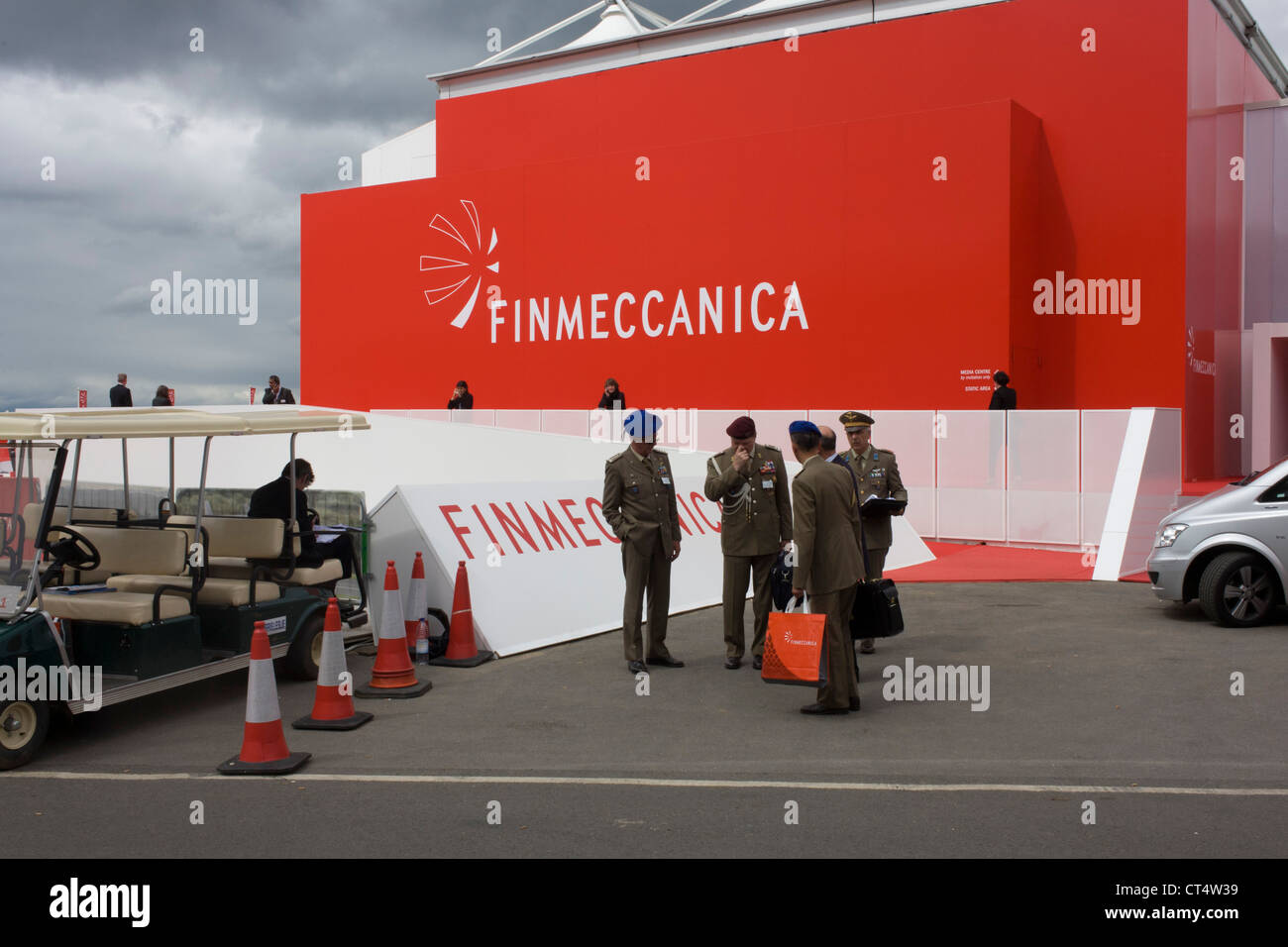 Foreign armed forces personnel leave the Finmeccanica aerospace and ...