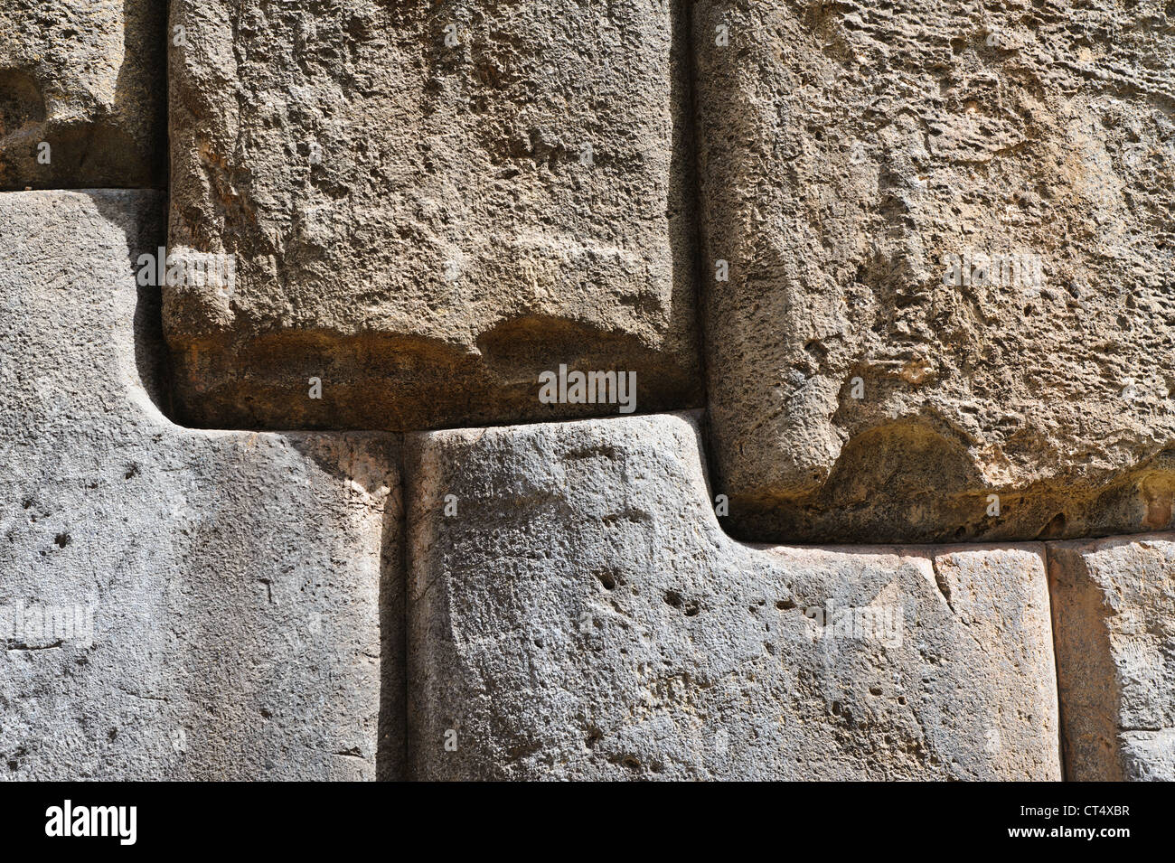Massive stonework built by the Inca at Sacsayhuamán ruins, Cusco, Peru ...