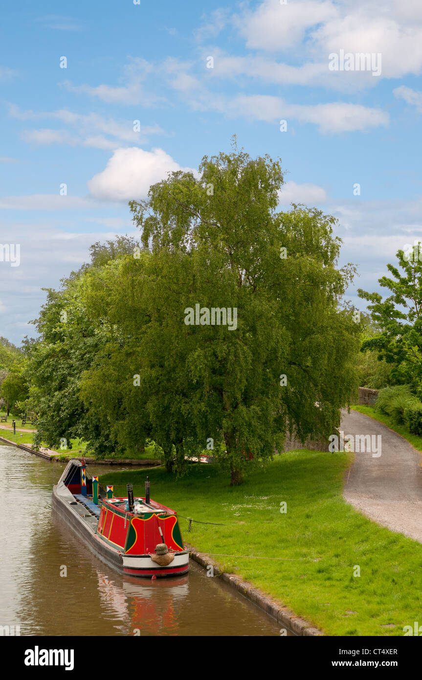 Colourful Narrowboat on the Shropshire Union Canal Stock Photo - Alamy