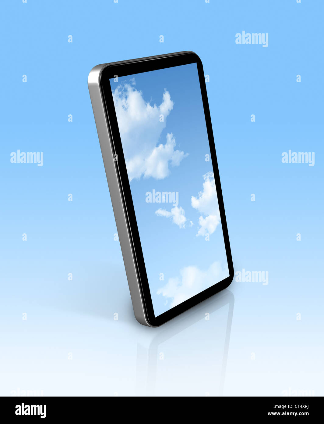 blue sky in a 3D mobile phone Stock Photo - Alamy