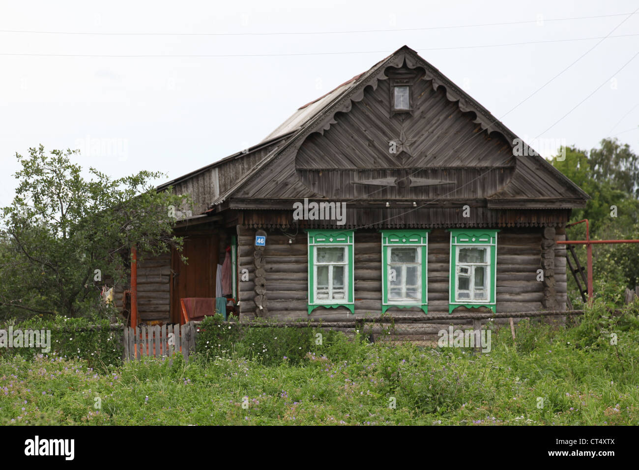 Russia, Village Cottage in summer Stock Photo - Alamy