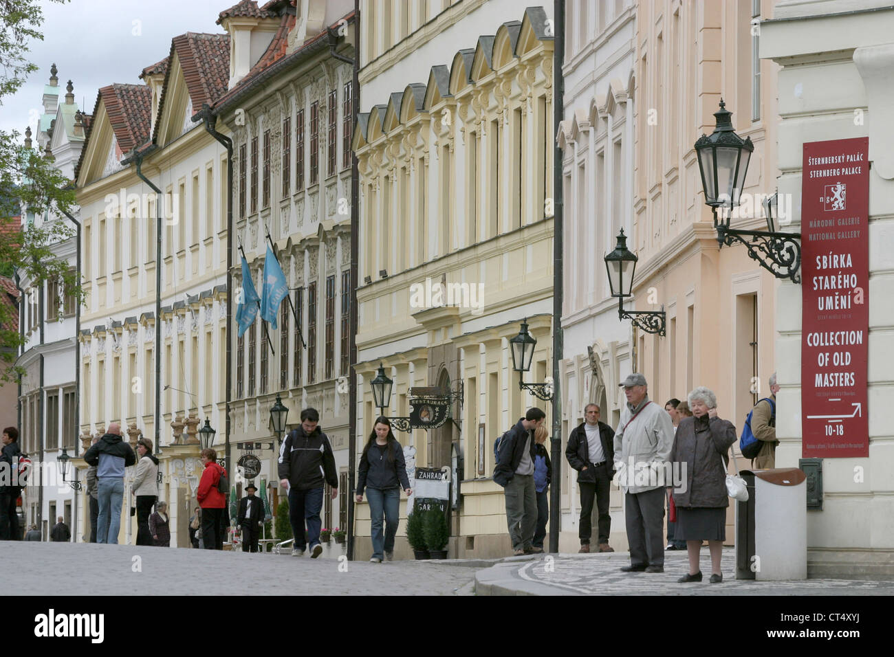 Prague, street scene with pedestrians Stock Photo - Alamy