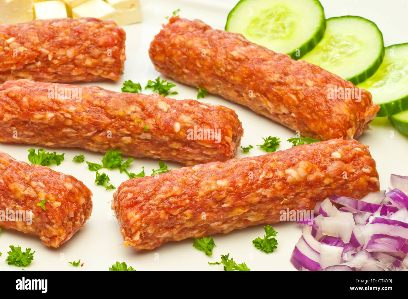 cevapi, Croatian meat rolls for barbecue Stock Photo - Alamy