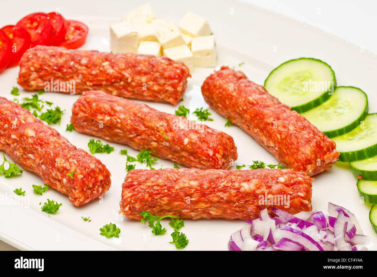 cevapi Serbian meat rolls for barbecue Stock Photo - Alamy