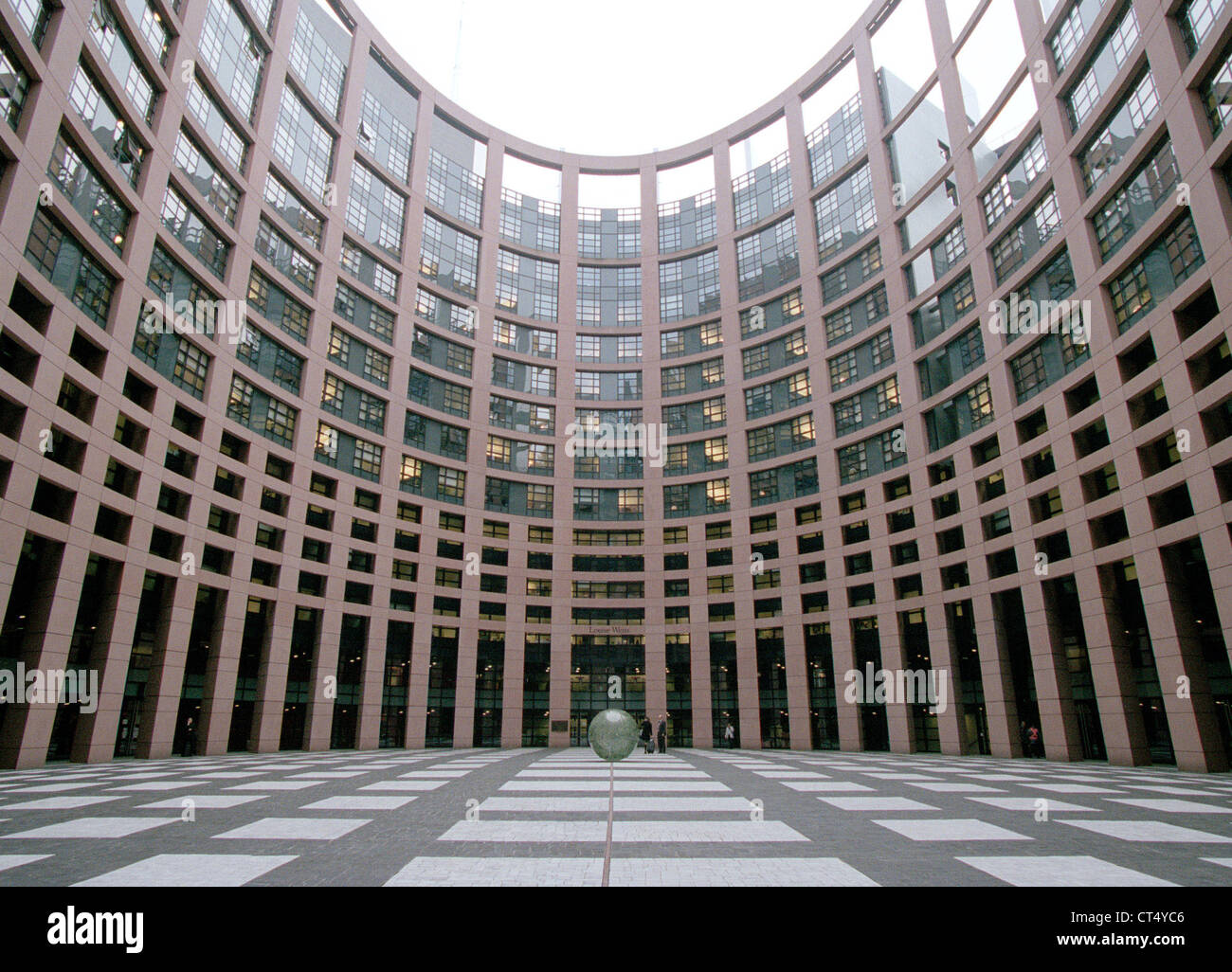 Strasbourg, the courtyard of the Louise Weiss building of the EU ...
