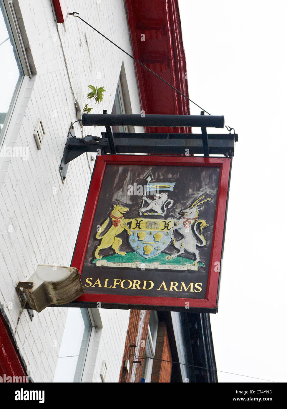 Salford Arms hotel sign Salford Manchester UK Stock Photo - Alamy