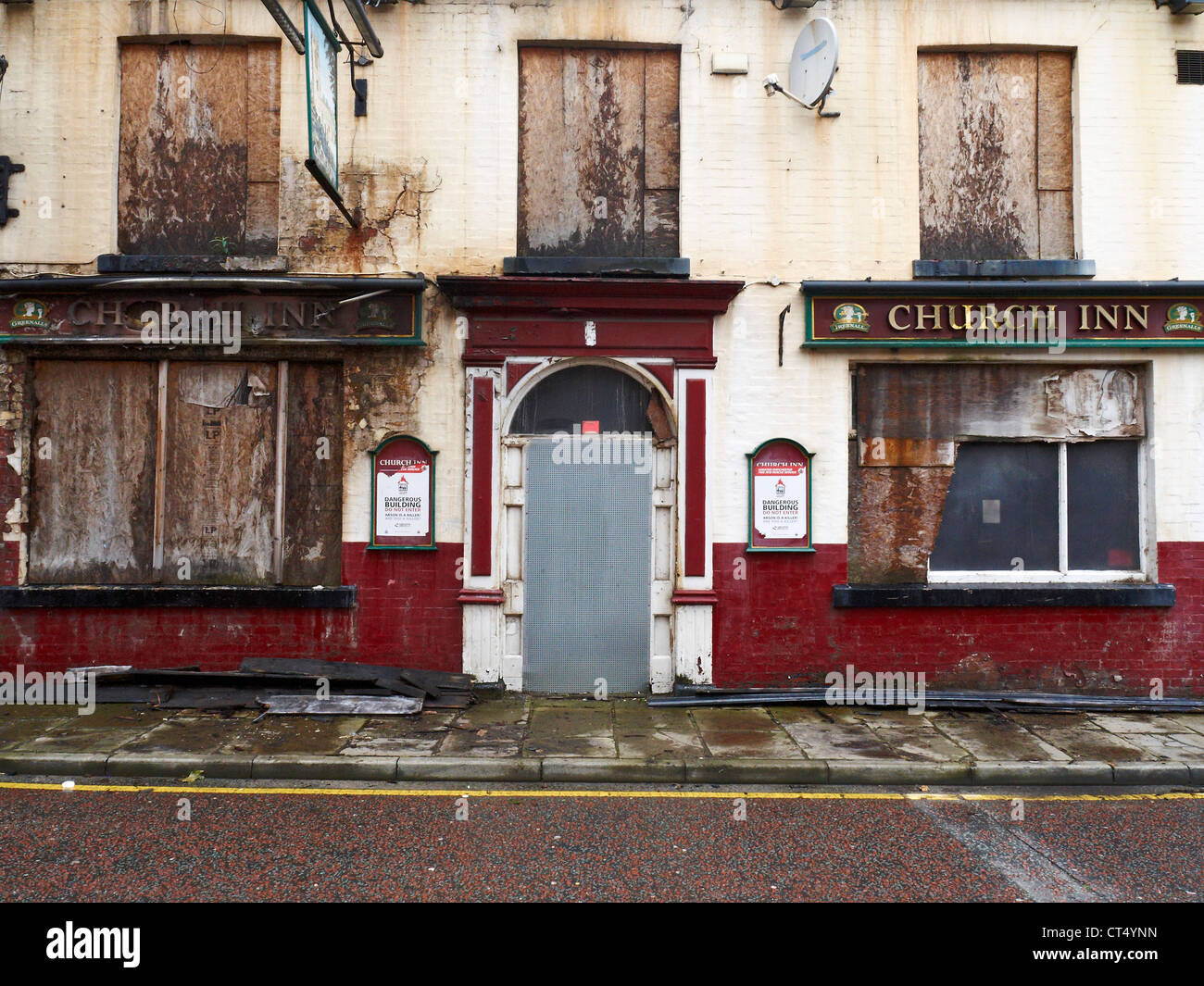 The derelict Church Inn pub in Salford Manchester UK Stock Photo - Alamy