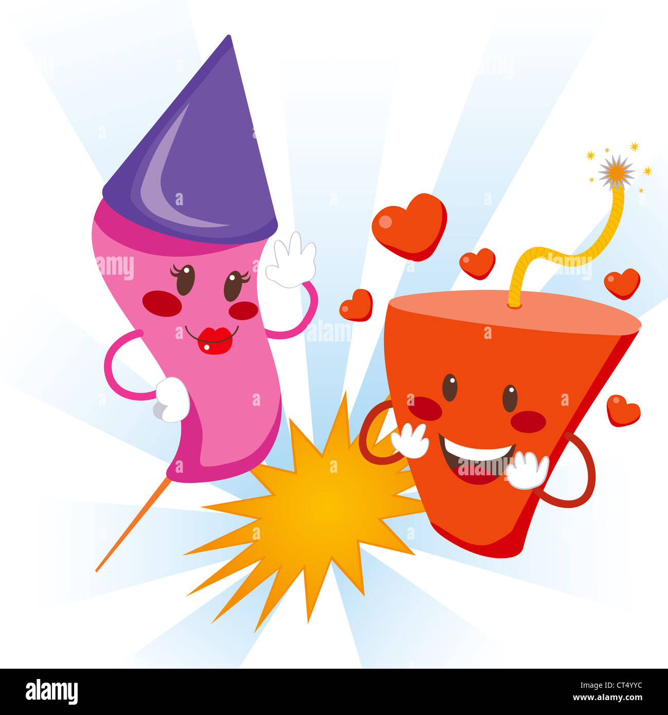 Bright fireworks burst in Cut Out Stock Images & Pictures - Alamy